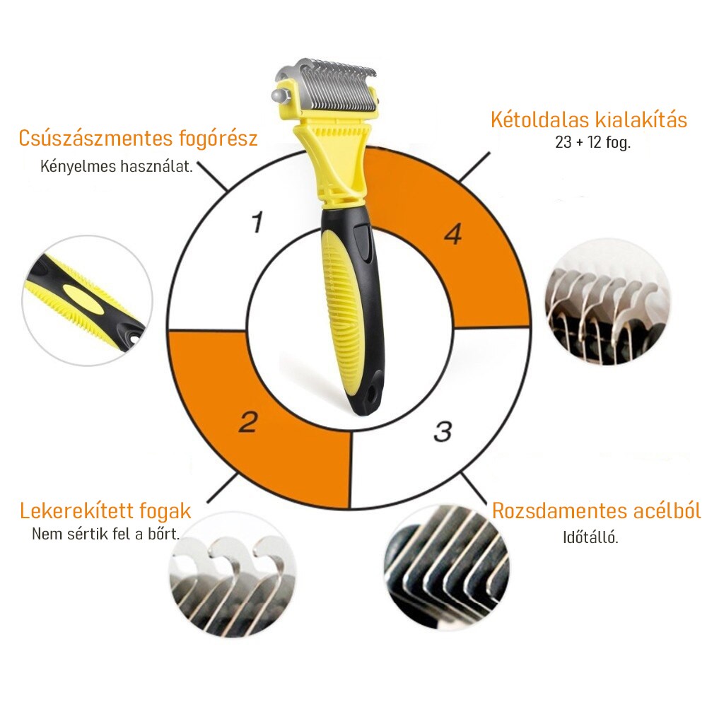 Kétoldalas kisállat szőreltávolító kefe - UgyisMegveszel.hu